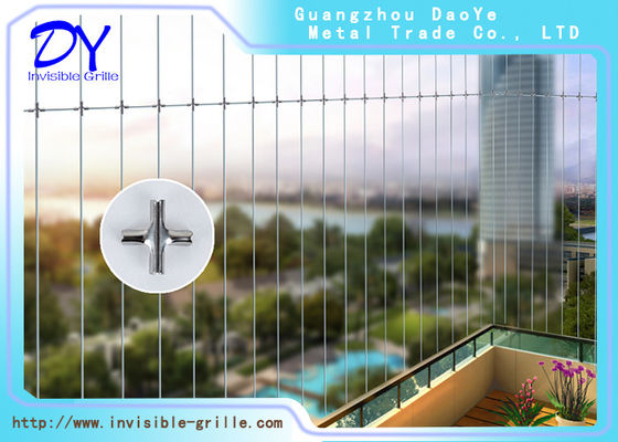 6m Long Slope Protection Stainless Steel Cables Invisible Balcony Grill