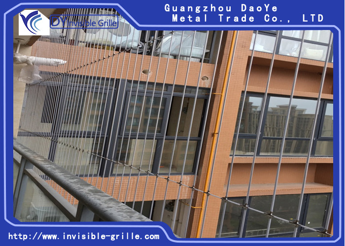 Non - Absorbent Invisible Safety Grill Anti Utraviolet For High Rise ...