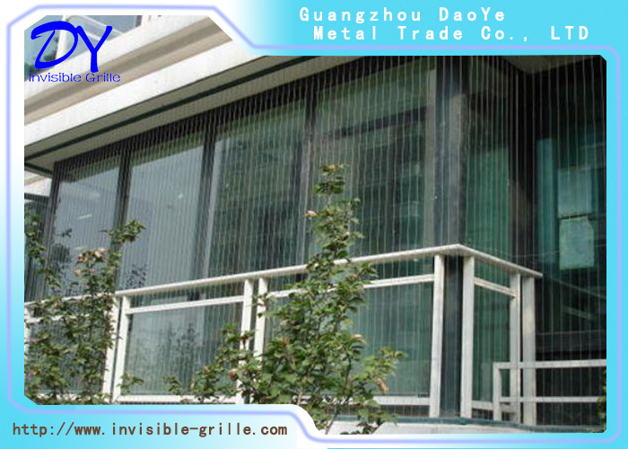 Corridor Fixed Invisible Grille 7X7 Stainless Steel Wire Rope For Condo ...