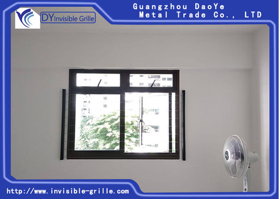 Safety Sliding Invisible Grille Slim Stainless Steel Wires Material